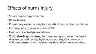 Burns classification management and complications | PPTX