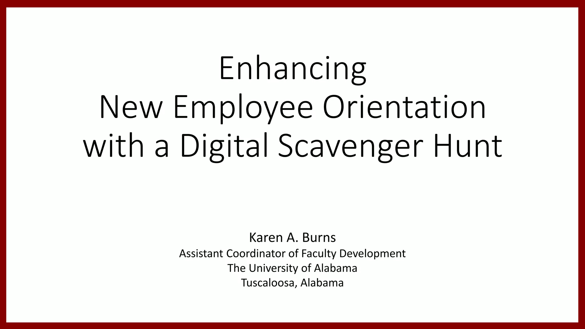 Enhancing New Employee Orientation with a Digital Scavenger Hunt | PPT