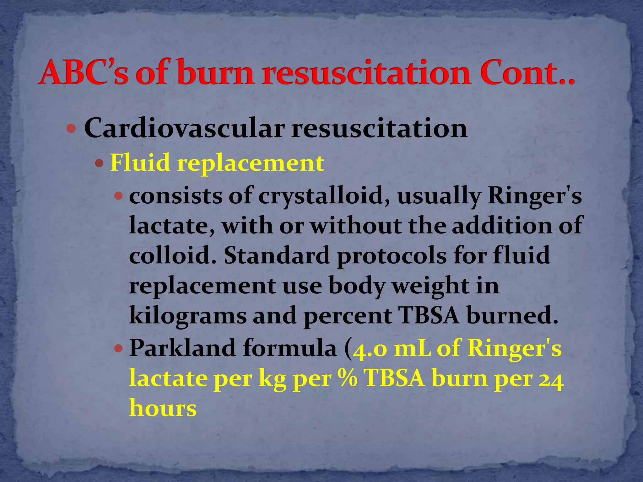 Burns And ANAESTHESIA | PPTX