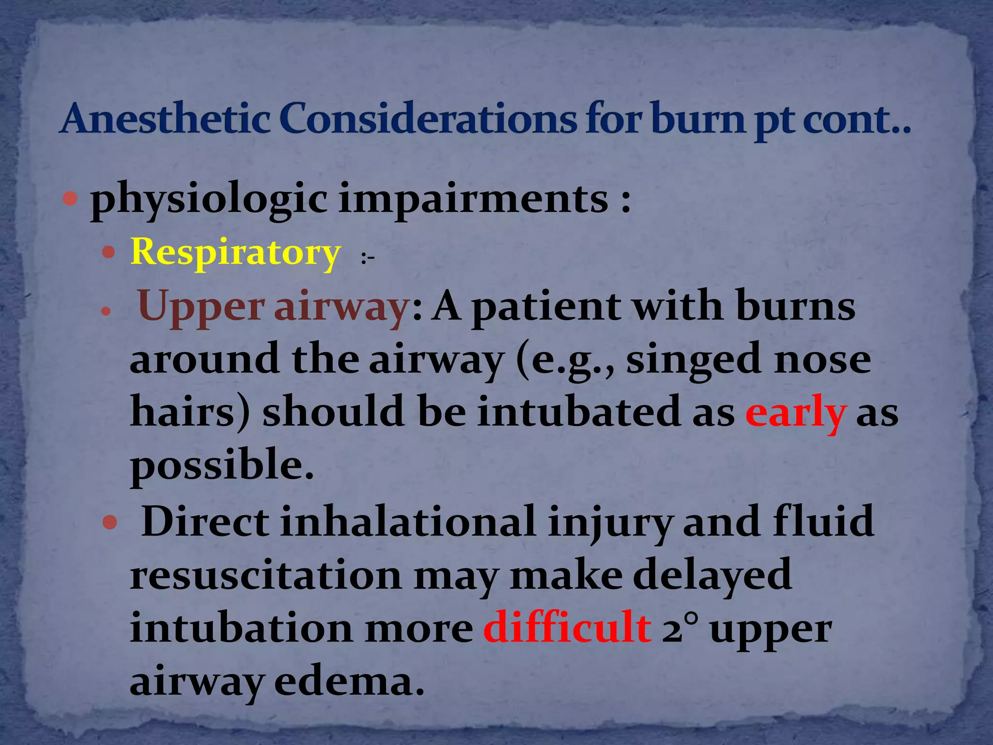 Burns And ANAESTHESIA | PPTX