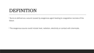 BURNS classification and management short presentation | PPT