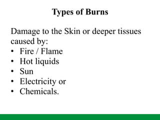First aid in burns | PPTX