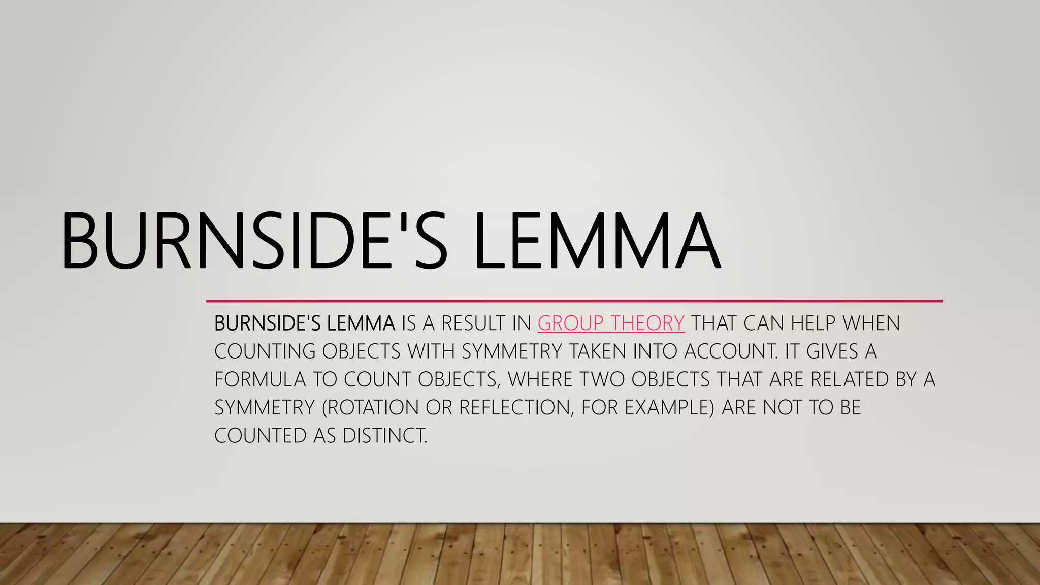 Burnside’s lemma | PPTX