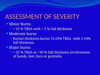 Lecture on Burns Aetiology classification & management | PPTX