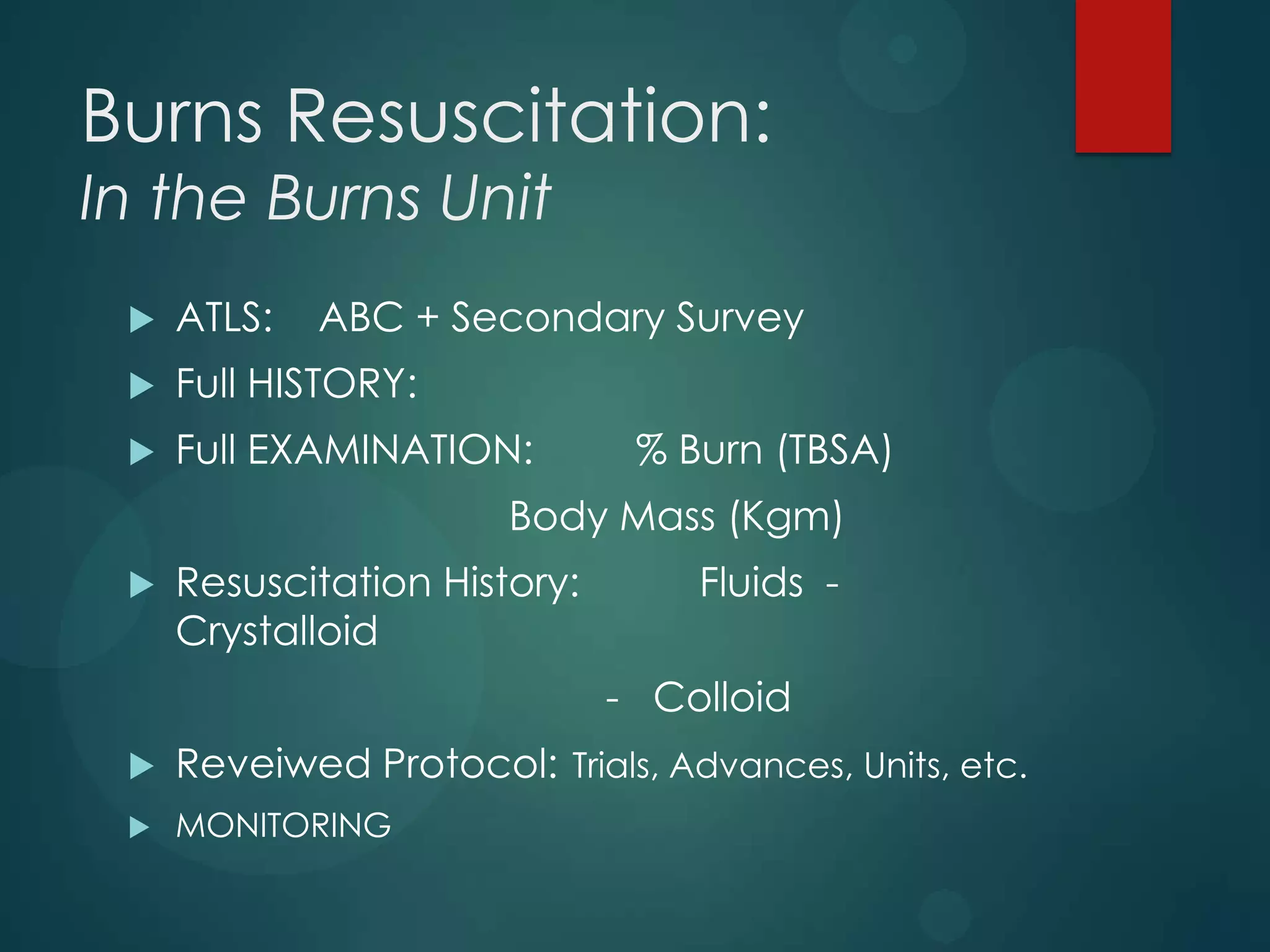 Burns management | PPTX