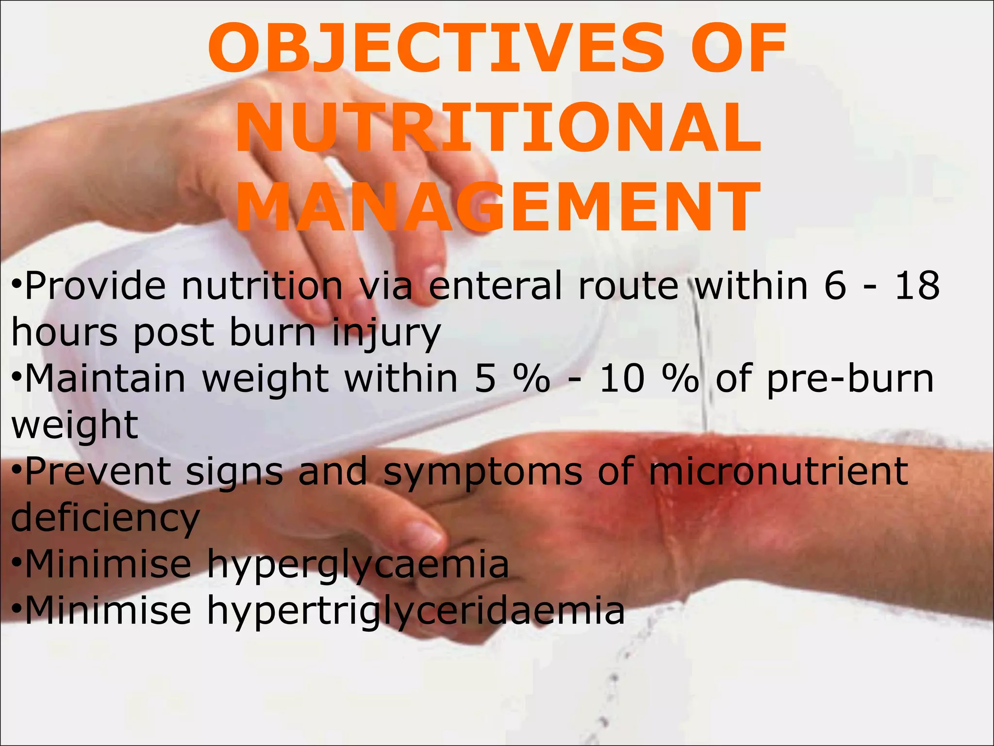 Pathophysiology, Nutritional Management of BURNS | PPT