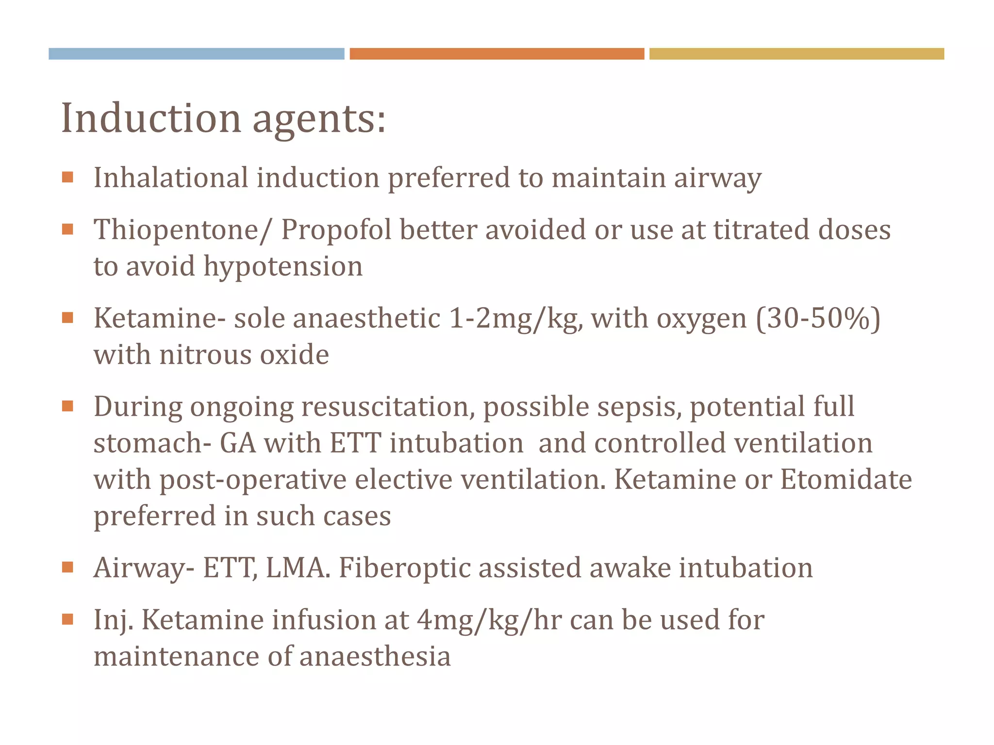 Anaesthetic management in a patient of burns injury | PPTX
