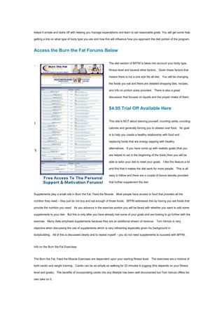 Burn the fat feed the muscle online free | PDF