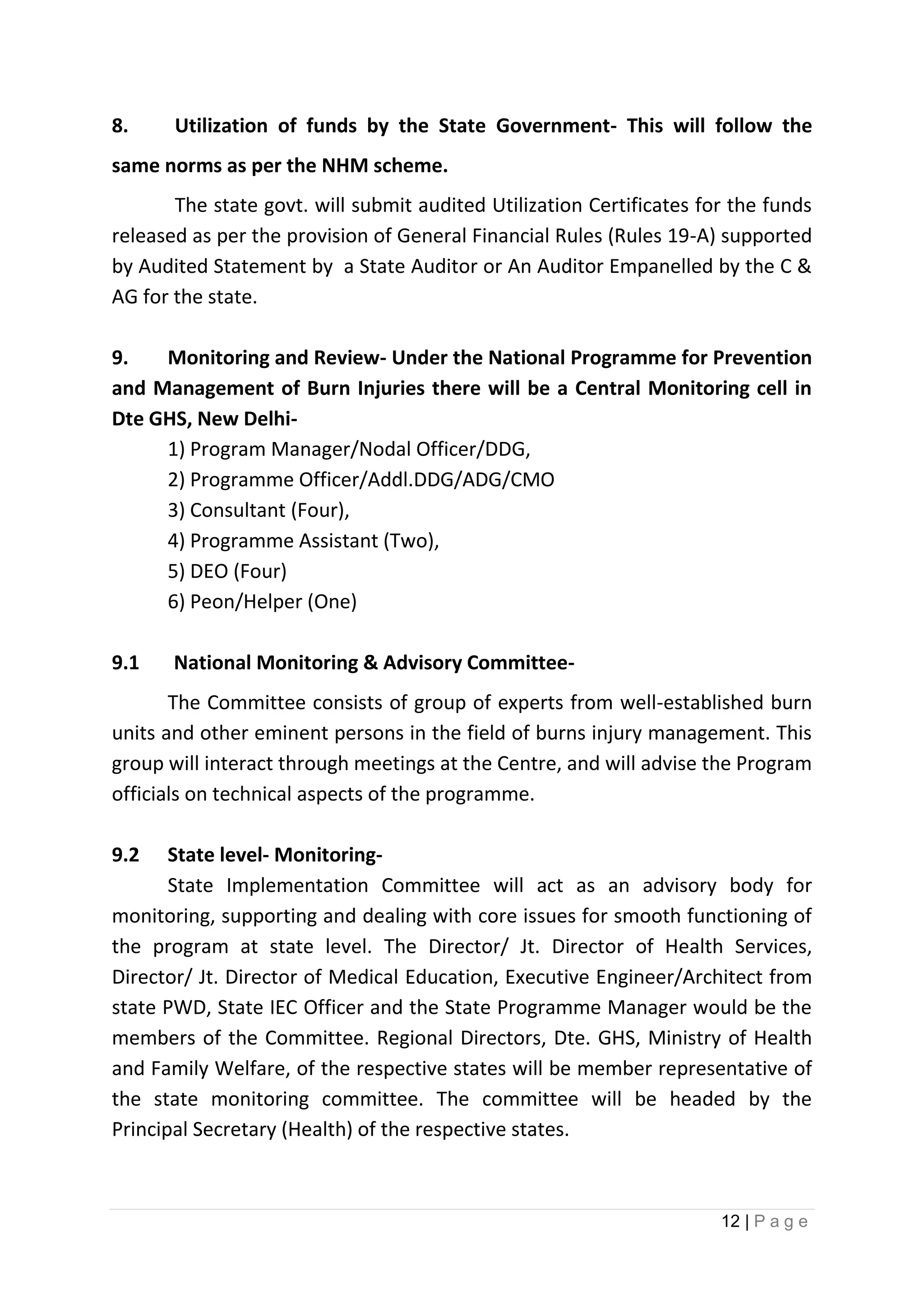 Operational guidelines for establishment of Burn unit | PDF