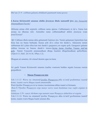 Burqaa gammachuu dhugaa | DOCX