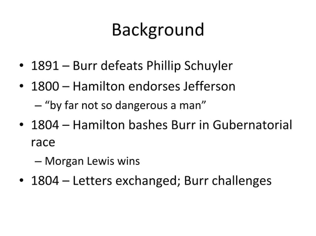 Burr hamilton duel | PPT