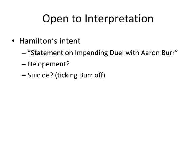 Burr hamilton duel | PPT