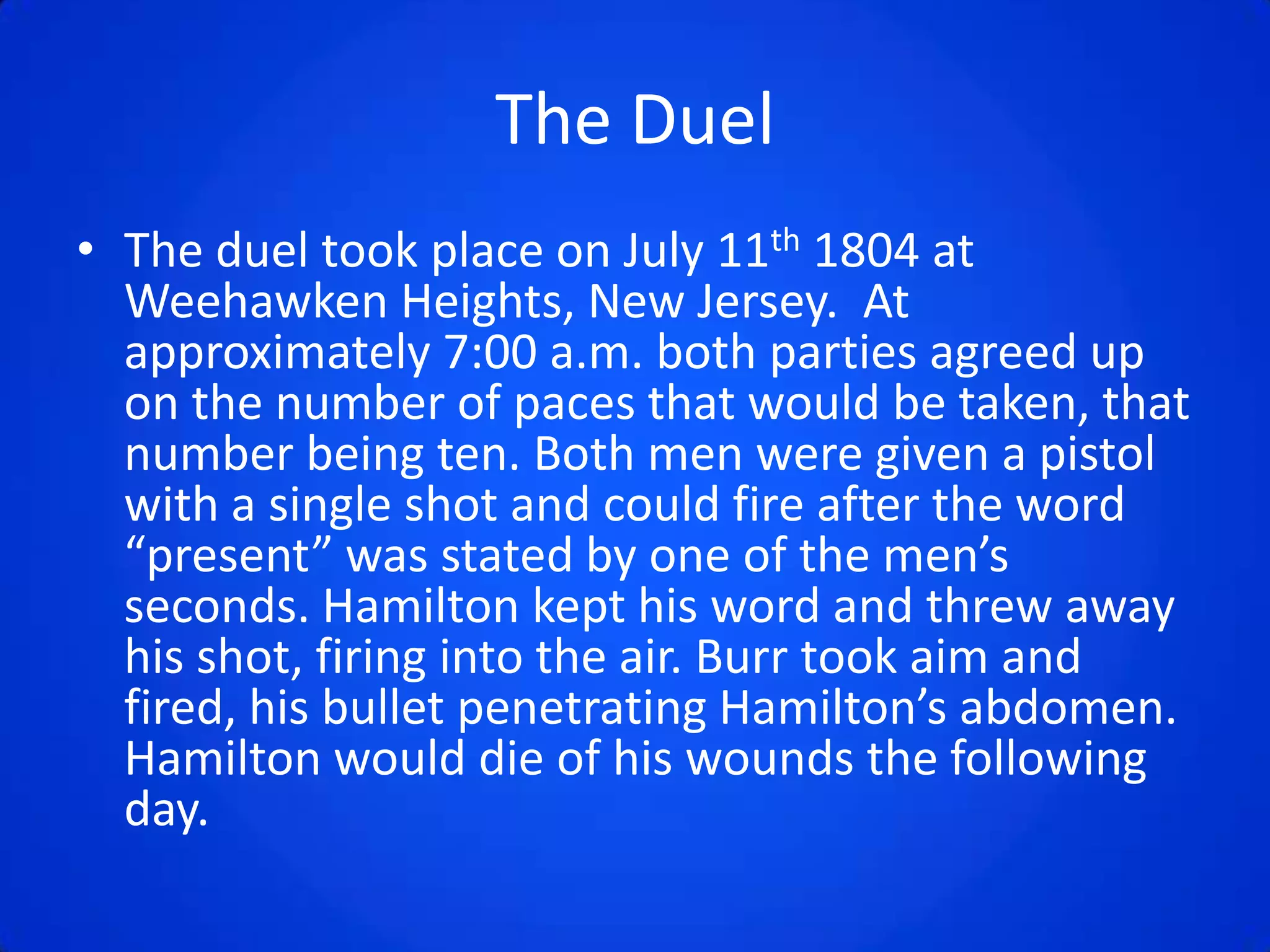 Burr hamilton duel | PPTX