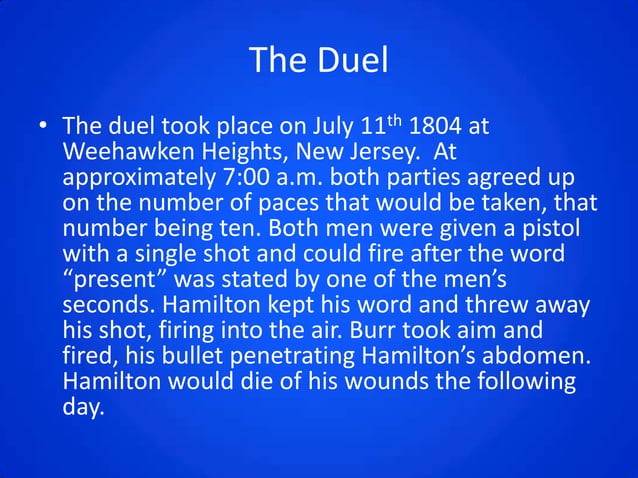 Burr hamilton duel | PPTX
