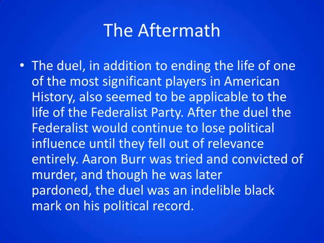 Burr hamilton duel | PPTX