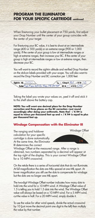 Burris Eliminator III LaserScope Instruction Manual | PDF