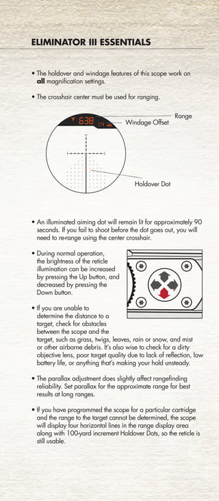 Burris Eliminator III LaserScope Instruction Manual | PDF