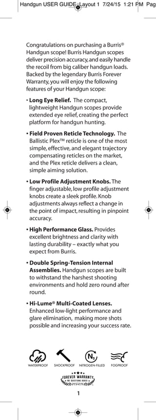 Burris Handgun Instruction Manual | Optics Trade | PDF