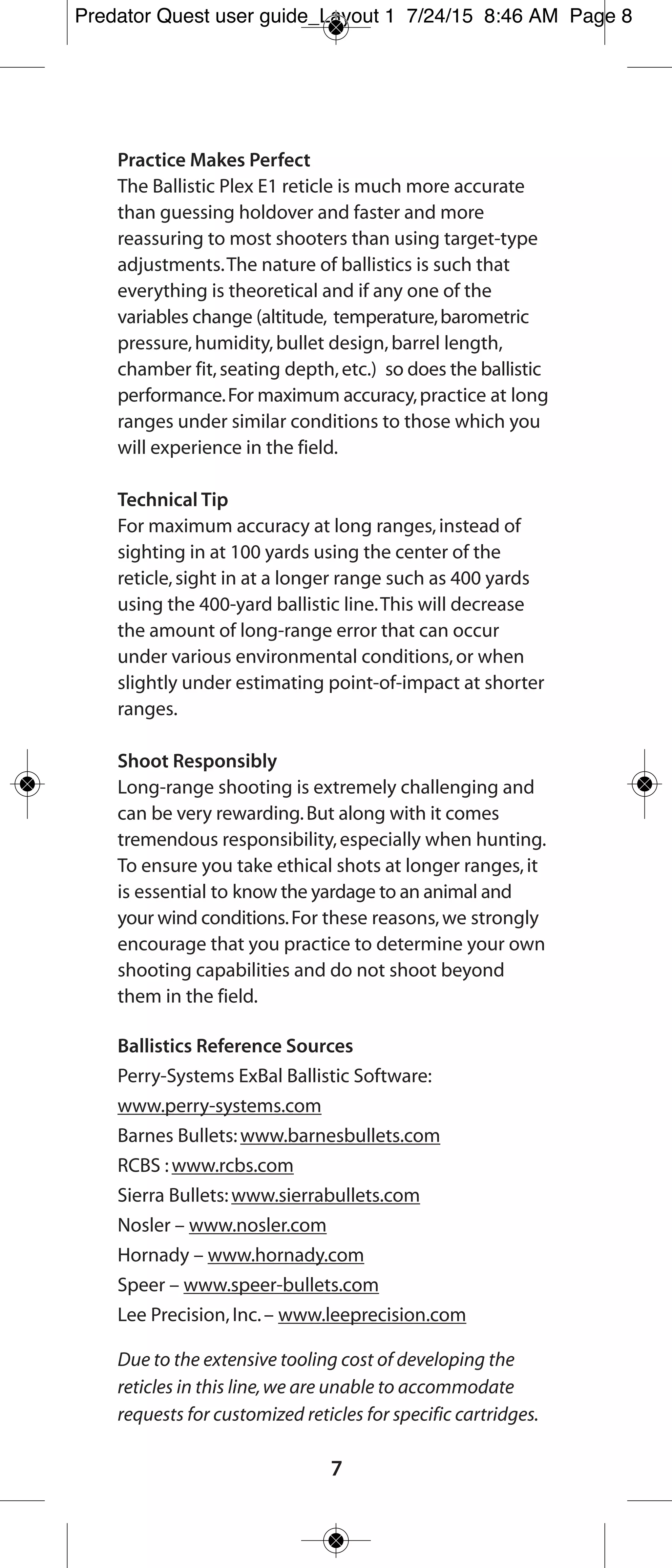 Burris Predator Quest Instruction Manual | PDF