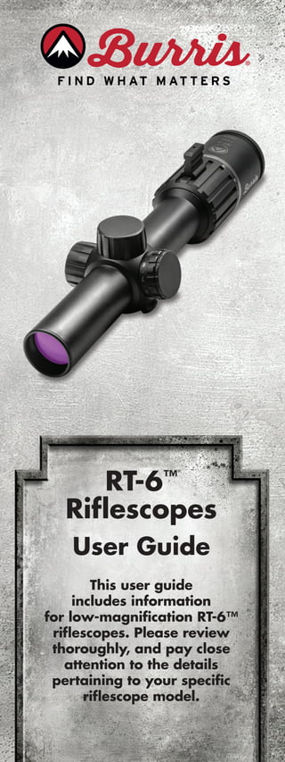 Burris RT-6 RifleScope Instruction Manual | Optics Trade | PDF