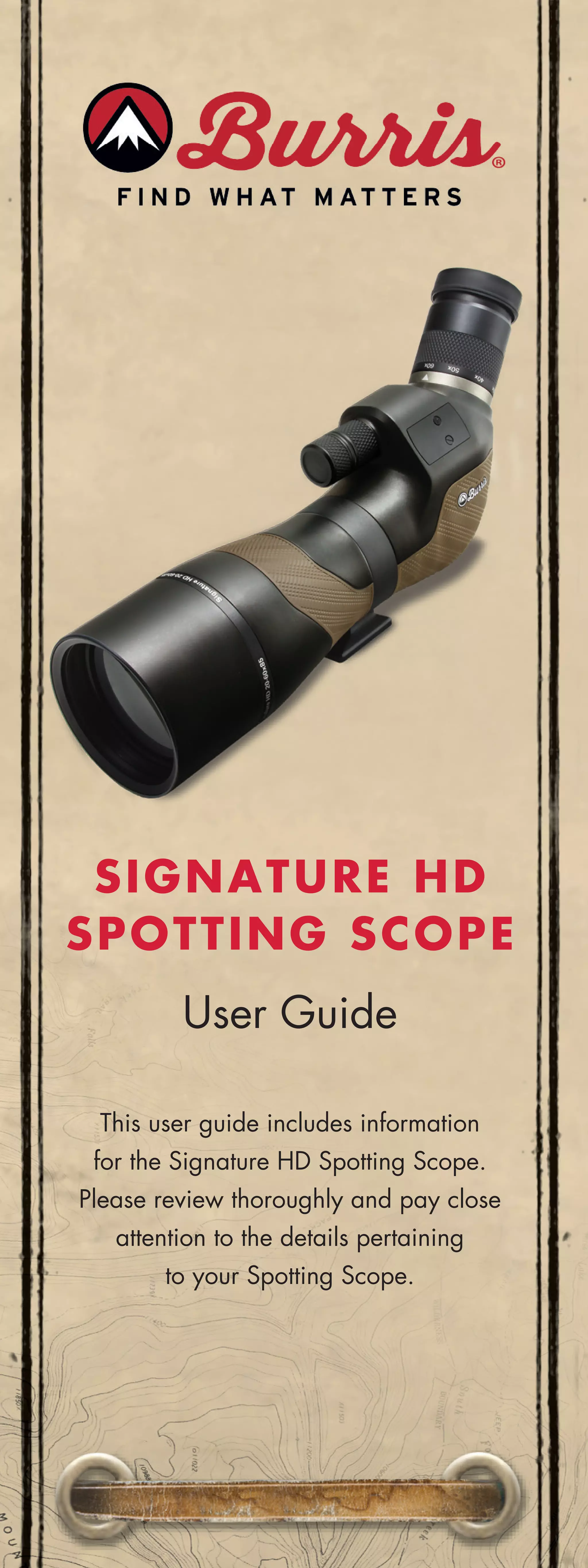 Burris Signature HD Spotting Scope Instruction Manual | Optics Trade | PDF