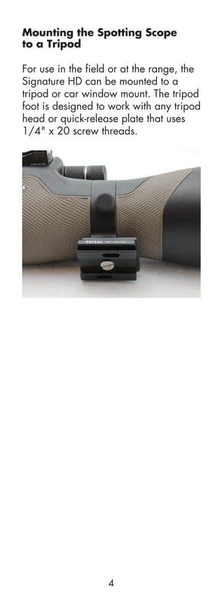 Burris Signature HD Spotting Scope Instruction Manual | Optics Trade | PDF