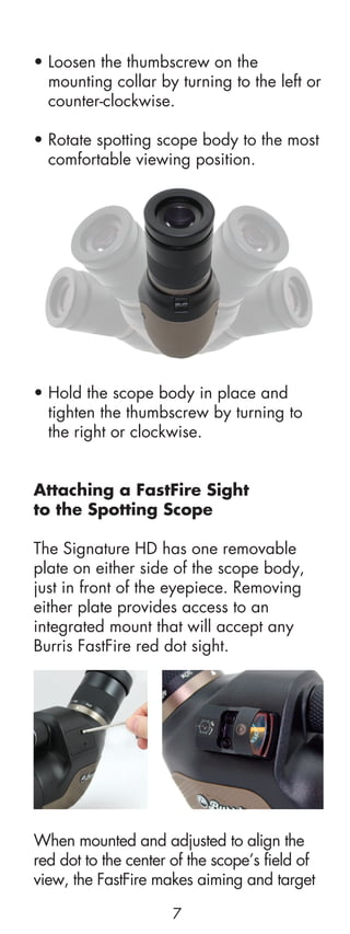 Burris Signature HD Spotting Scope Instruction Manual | Optics Trade | PDF