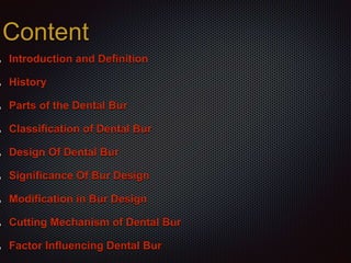 Burs in dentisty ashish | PPTX