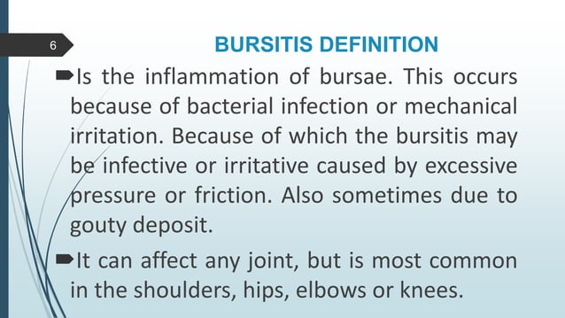 bursitisits treatment and nursing management .pptx | Physical Therapy | Wellness