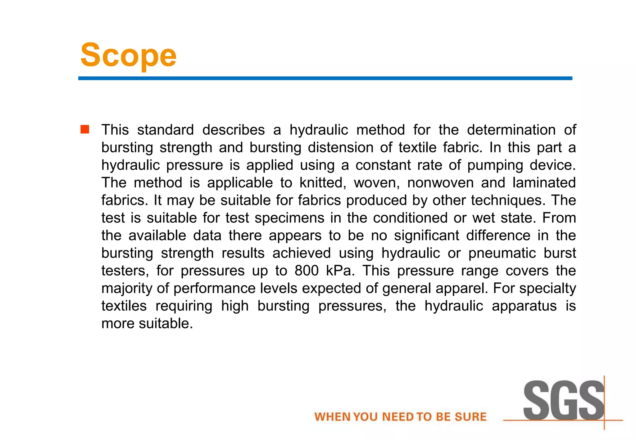 Bursting strength ISO 13938-1 (Part-I) | PPTX