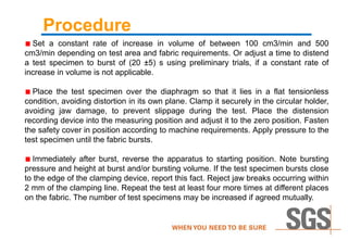 Bursting strength ISO 13938-1 (Part-I) | PPTX