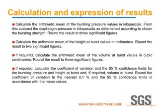 Bursting strength ISO 13938-1 (Part-I) | PPTX