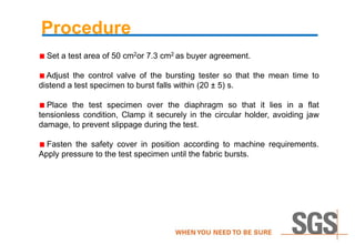 Bursting Strength ISO 13938-2 (Part-II) | PPTX