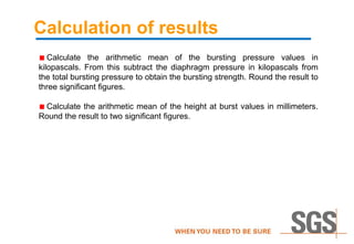Bursting Strength ISO 13938-2 (Part-II) | PPTX