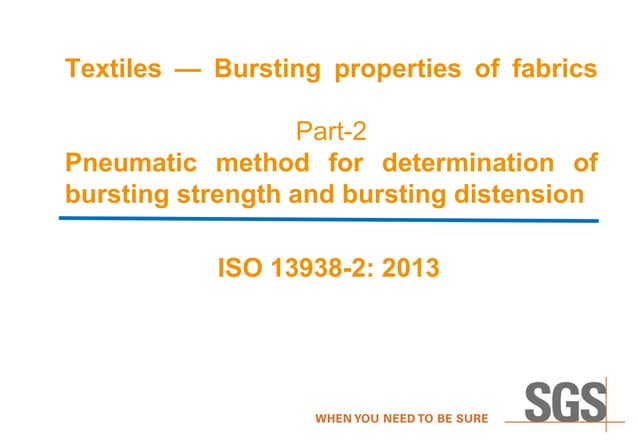 Bursting Strength ISO 13938-2 (Part-II) | PPTX