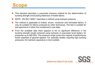 Bursting Strength ISO 13938-2 (Part-II) | PPTX