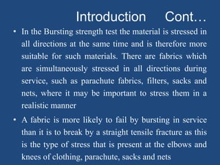 Bursting strength test | PPTX | Physics | Science