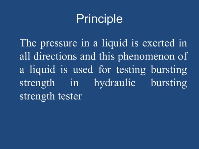 Bursting strength test | PPTX | Physics | Science