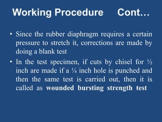 Bursting strength test | PPTX