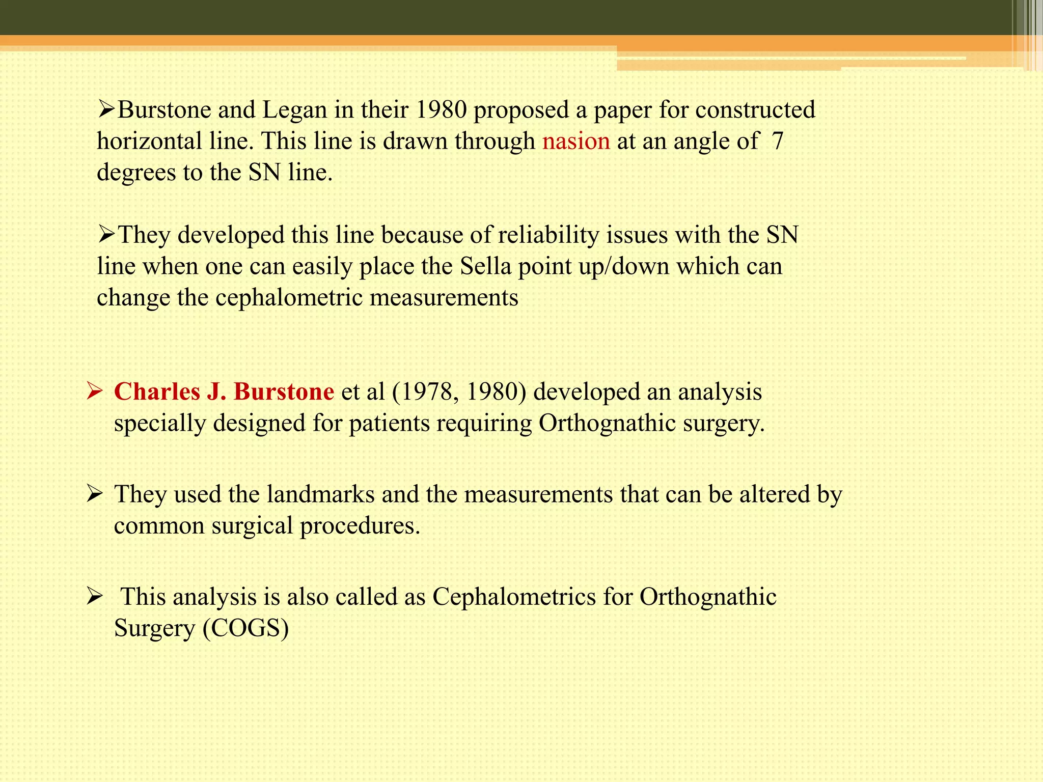 BURSTONE ANALYSIS : C.O.G.S ( HARD & SOFT TISSUE) | PPTX