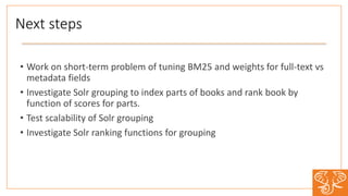 Haystack 2019 Lightning Talk - Relevance on 17 million full text ...
