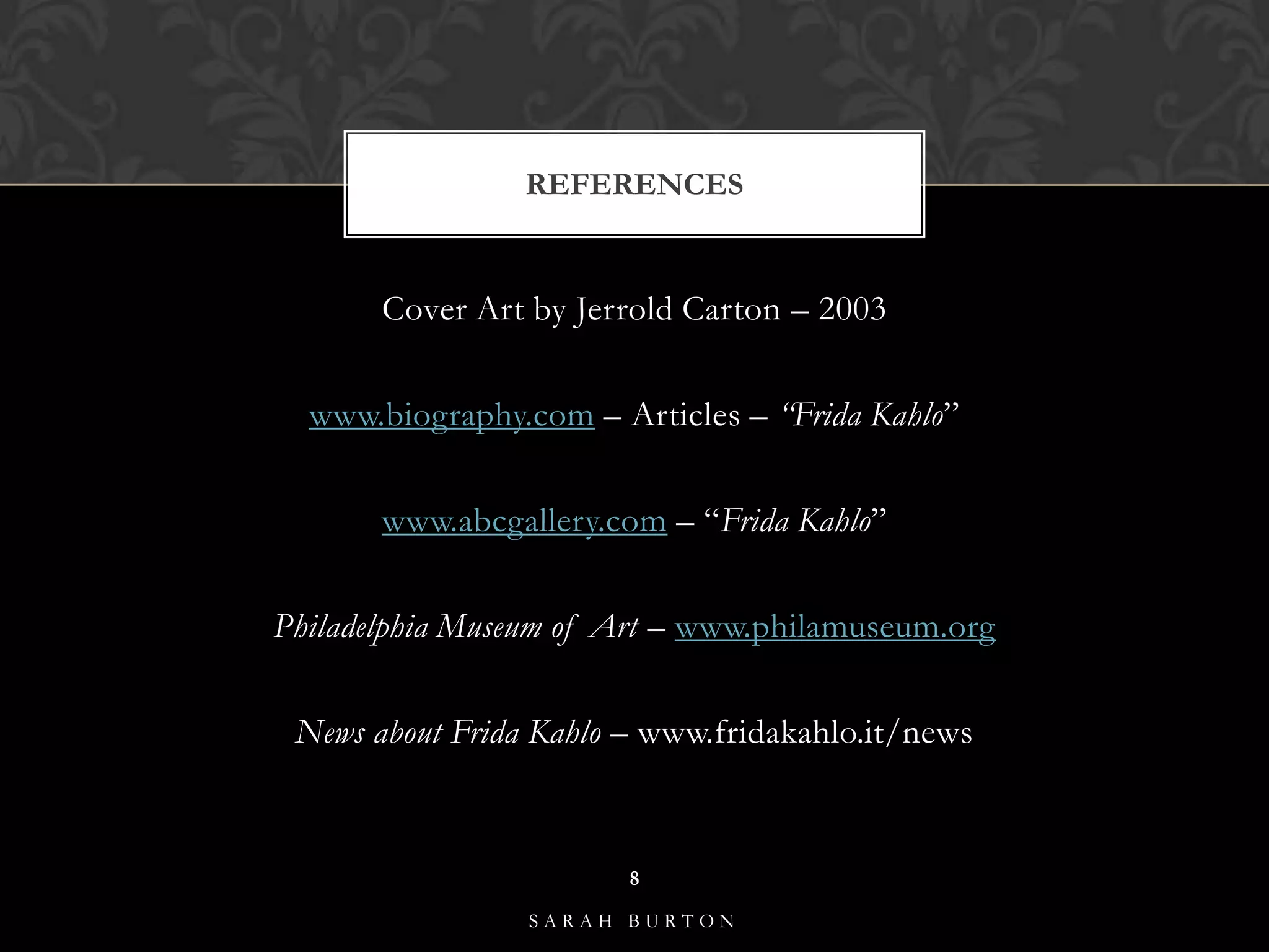 Frida Kahlo PowerPoint Assignment | PPSX