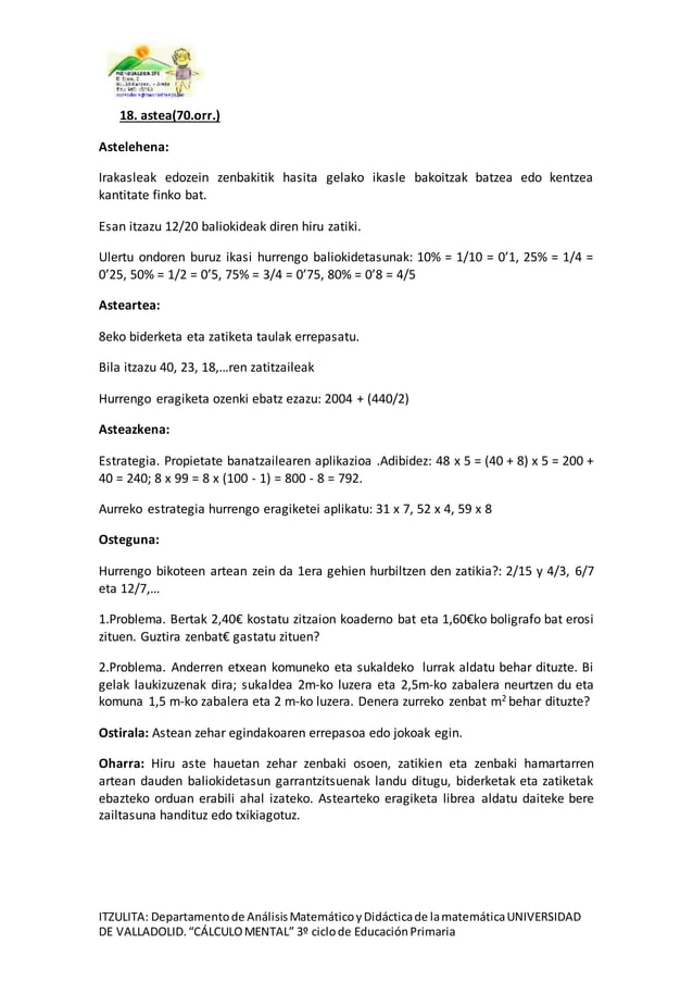 Buruko kalkulua eurena | PDF