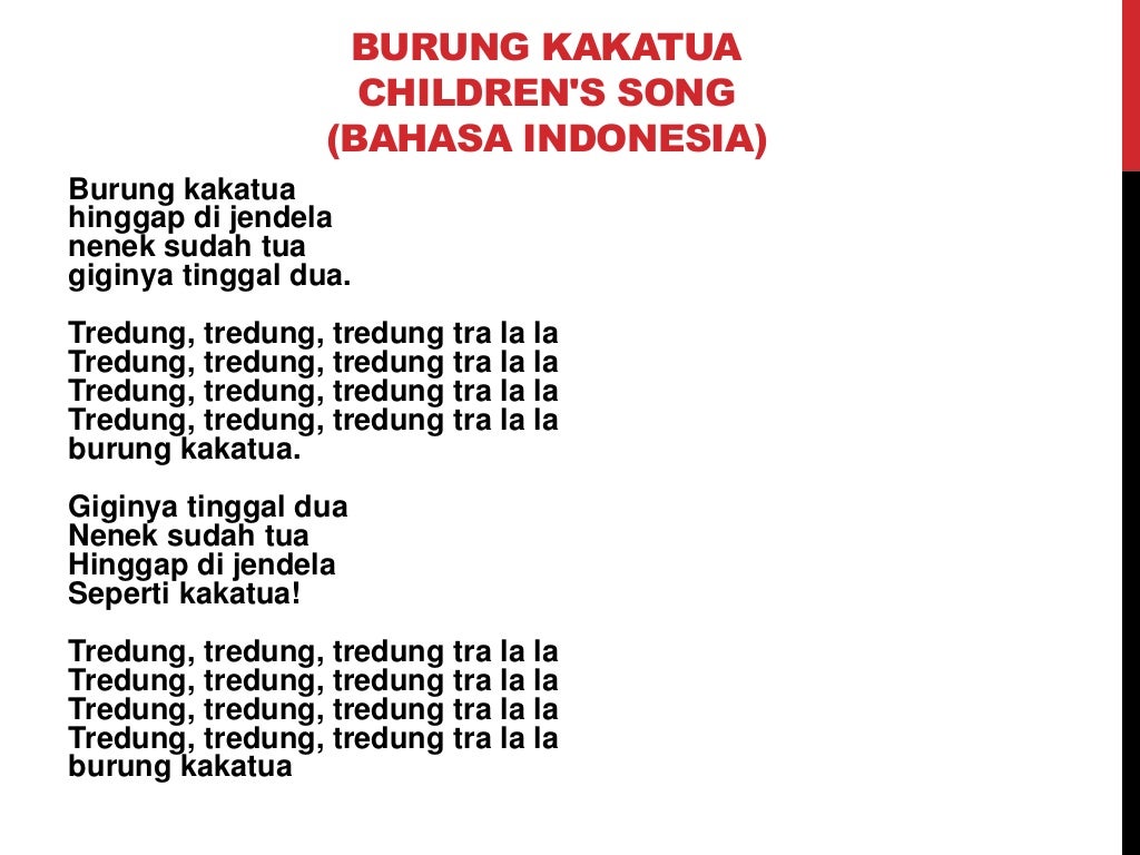 Burung Kakatua Indonesian Folk Song