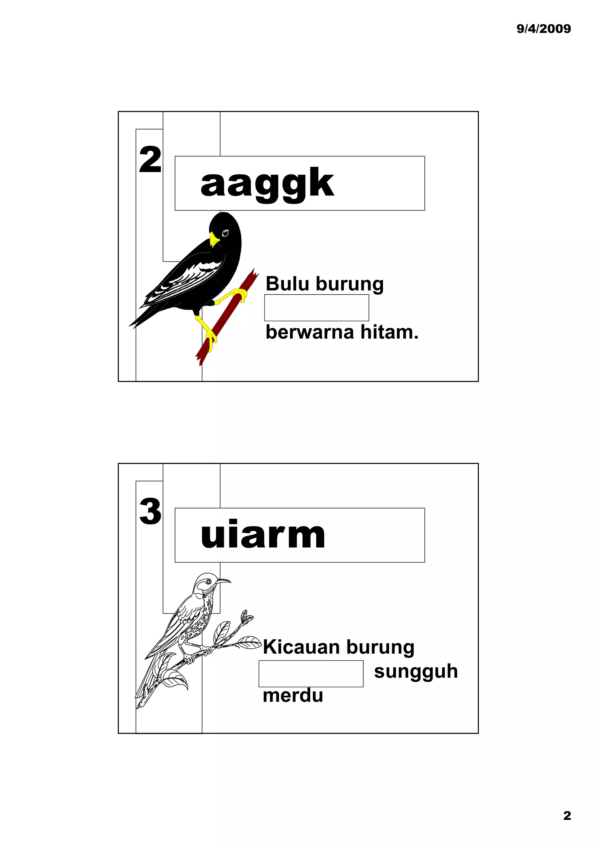 Lembaran kerja - Burung | PDF