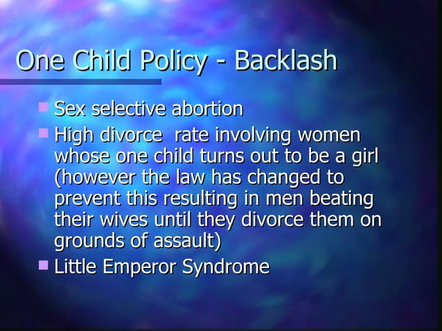 China's One Child Policy | PPT