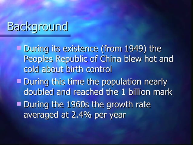 China's One Child Policy | PPT