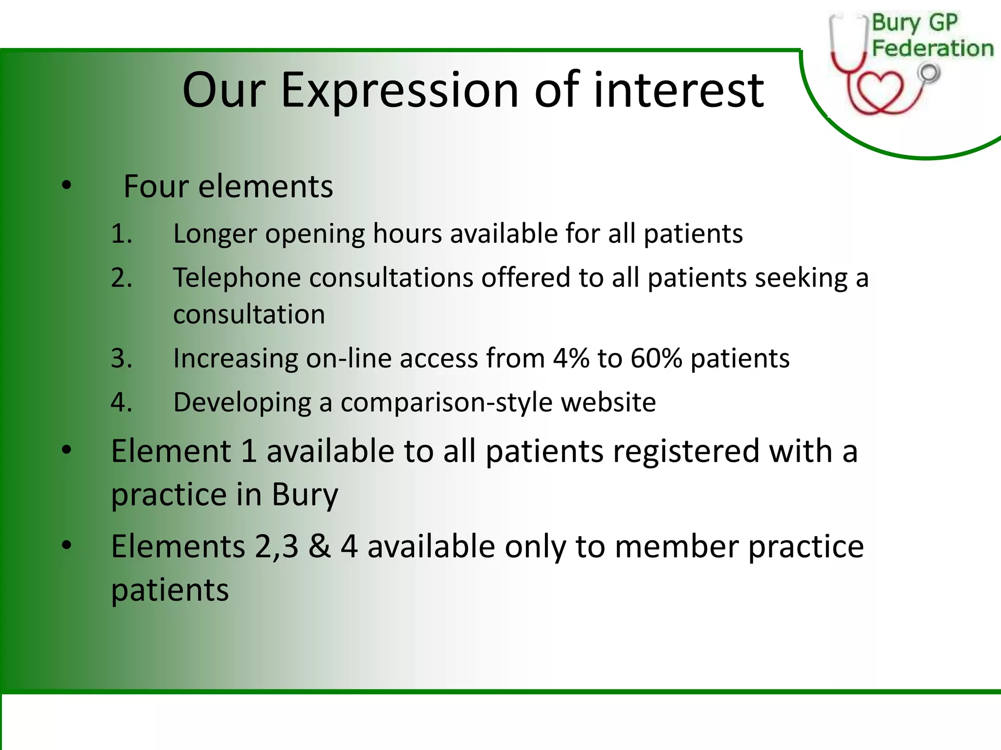 Bury Easy-GP project | PPTX