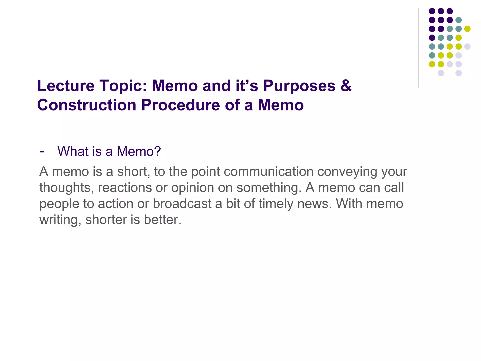 Memo writting | PPT
