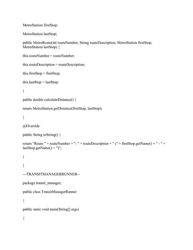 ---BUS-- public class Bus { String busIdentifier- String driverName- d.pdf